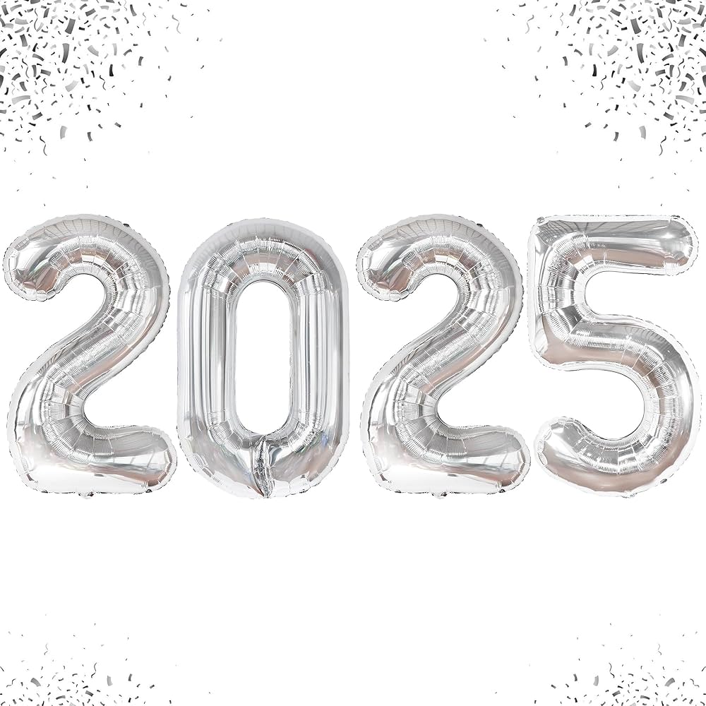 Giant 40 Inch Silver 2025 Balloon-N190S – Rahme Events