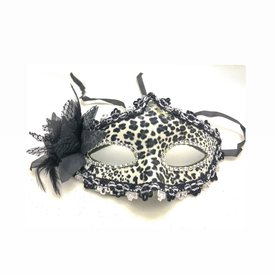 Black & White Flower Eye Mask AH1563-152 – Rahme Events